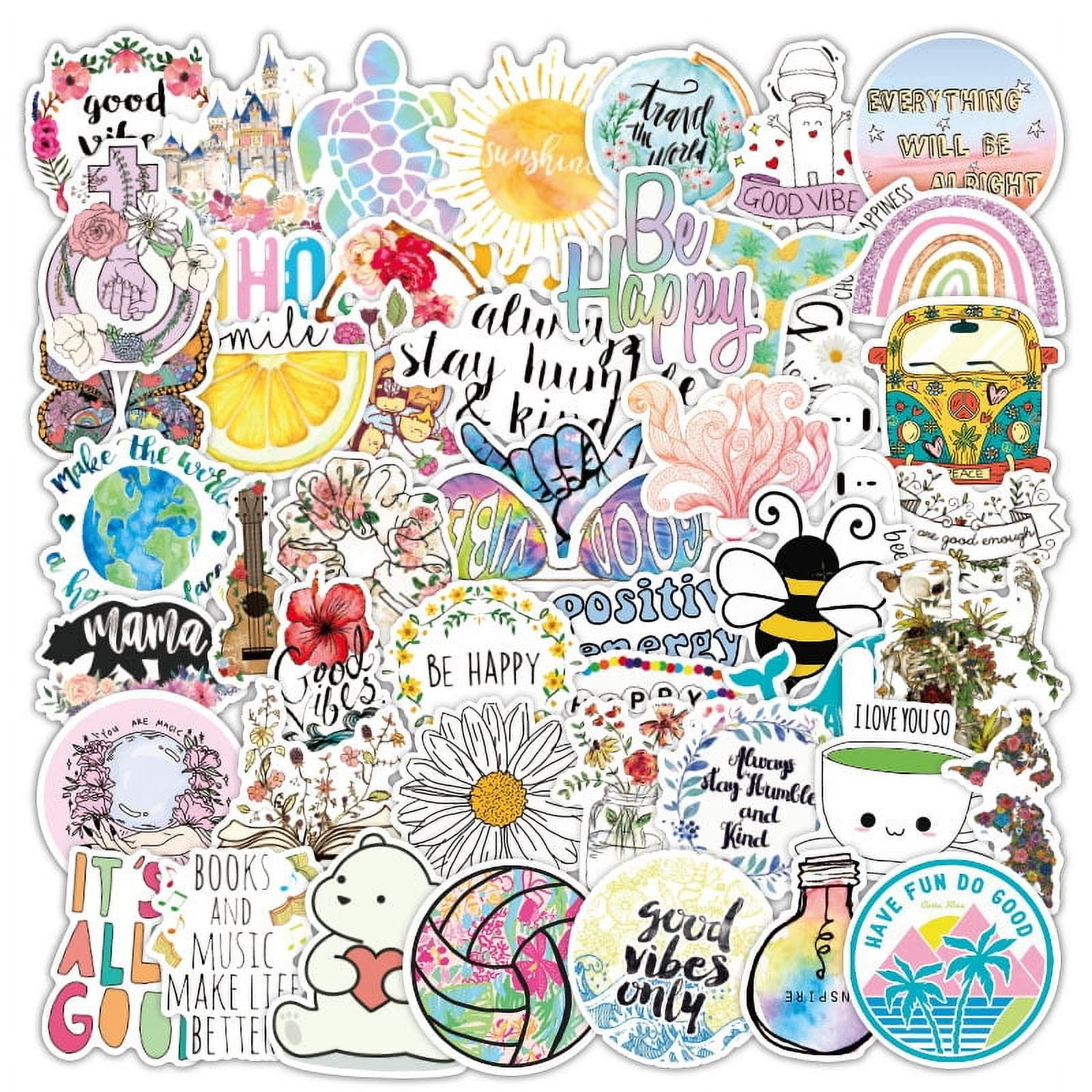 GMYLE 50 PCS Waterproof Sticker Pack, Cute Funny Aesthetic Decals for ...