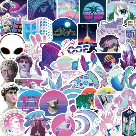 50 PCS Stickers Pack, Waterproof Cute Cool Teens Funny Theme Stickers ...