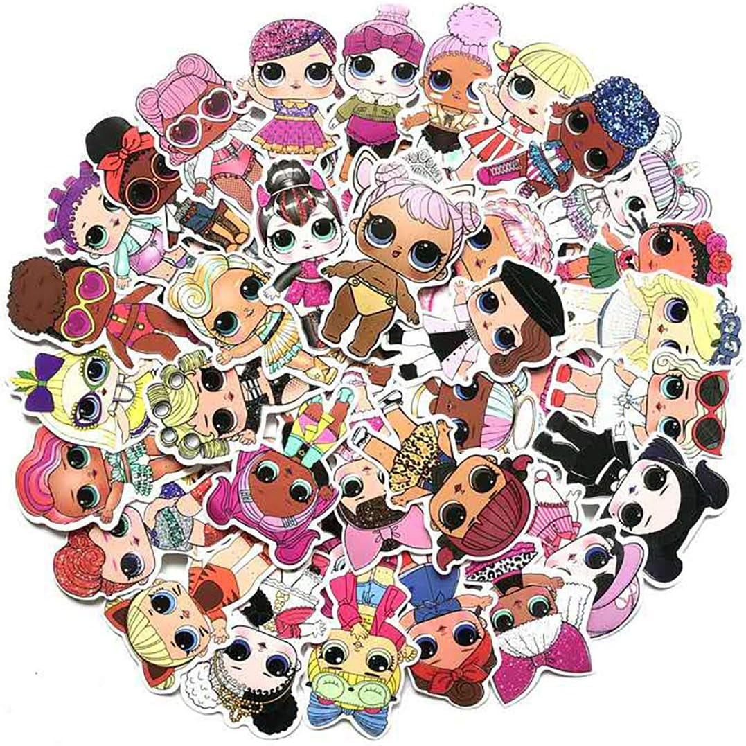 50 PCS Surprise! Stickers, LOL Vinyl Waterproof Stickers for Water ...