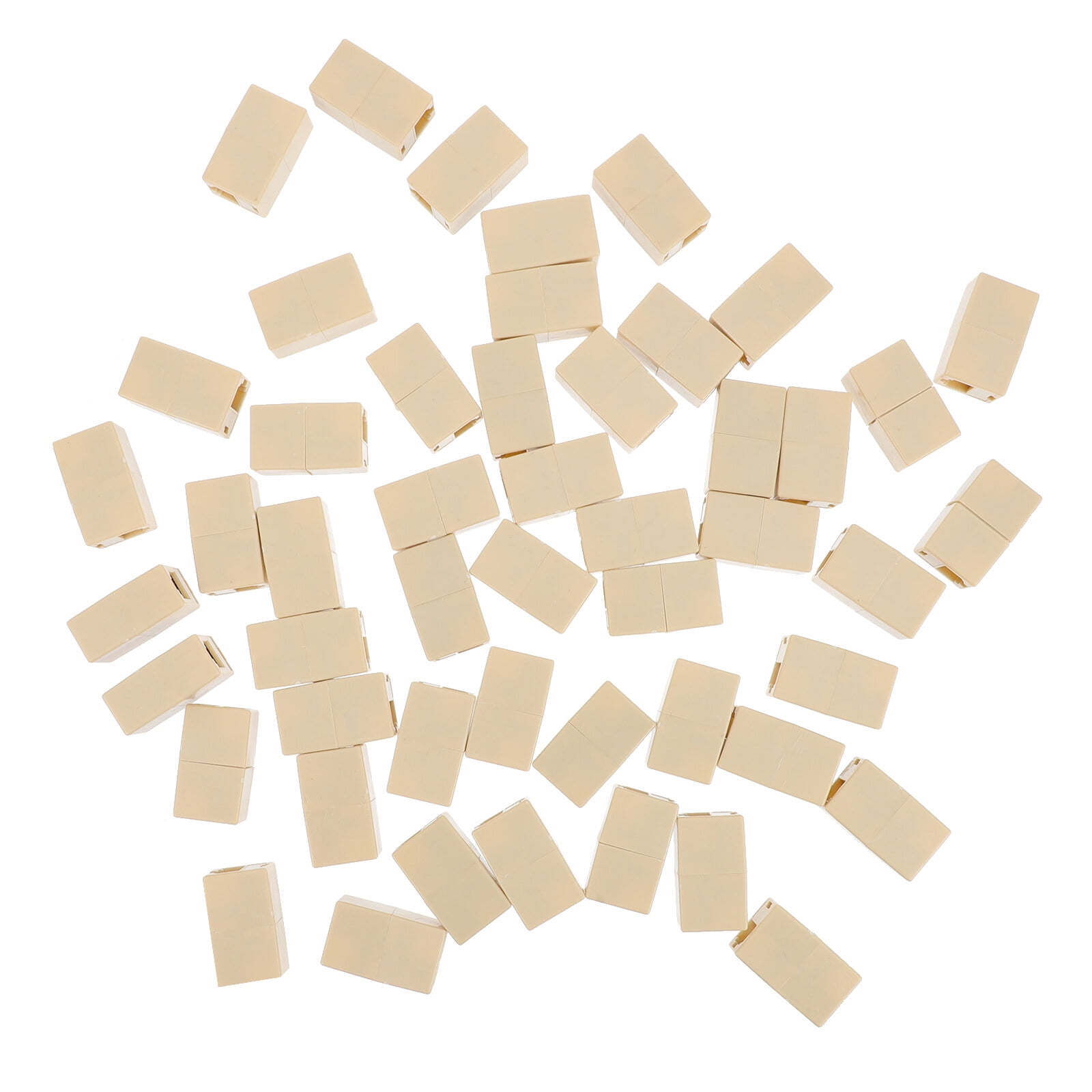 TABLZONE Beige ABS Phone Line Extension Cable Connectors 50Set Straight ...
