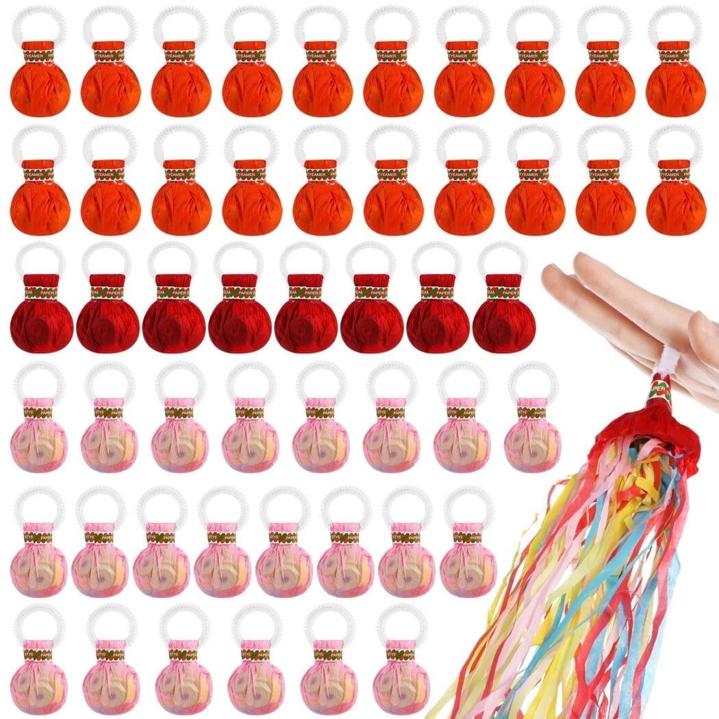 50 PCS Party Supplies Popper Streamers, Colorful Throw Streamers Balls ...
