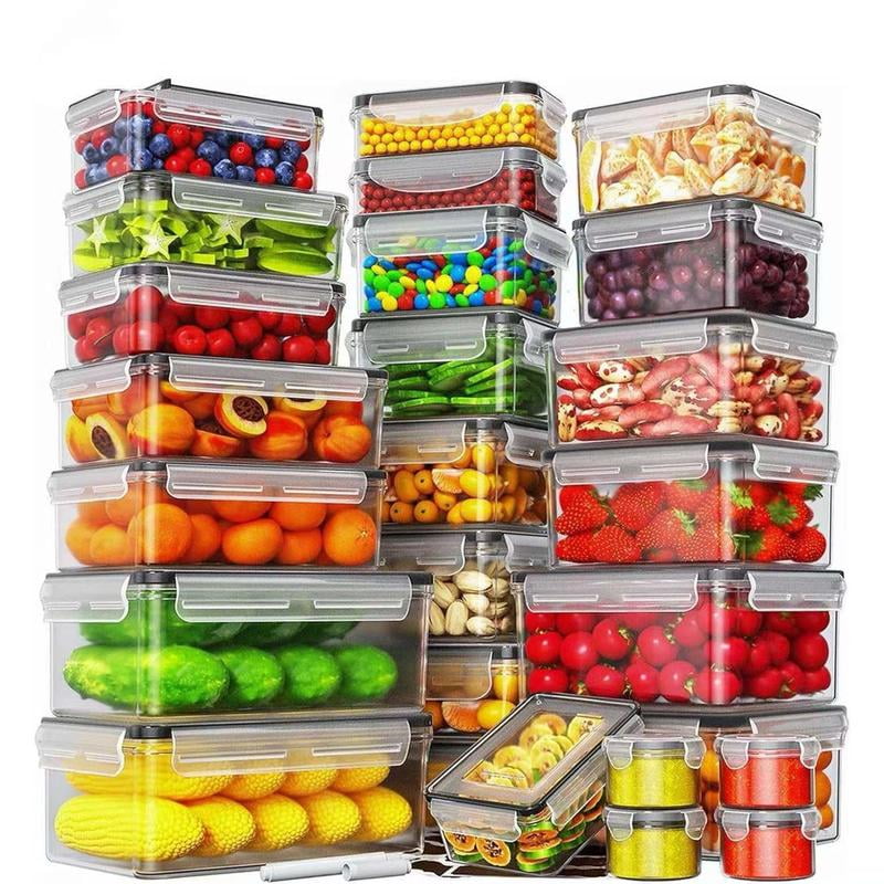 50 PCs Airtight Food Storage Containers, 85oz Boxes (Total 526oz), BPA ...
