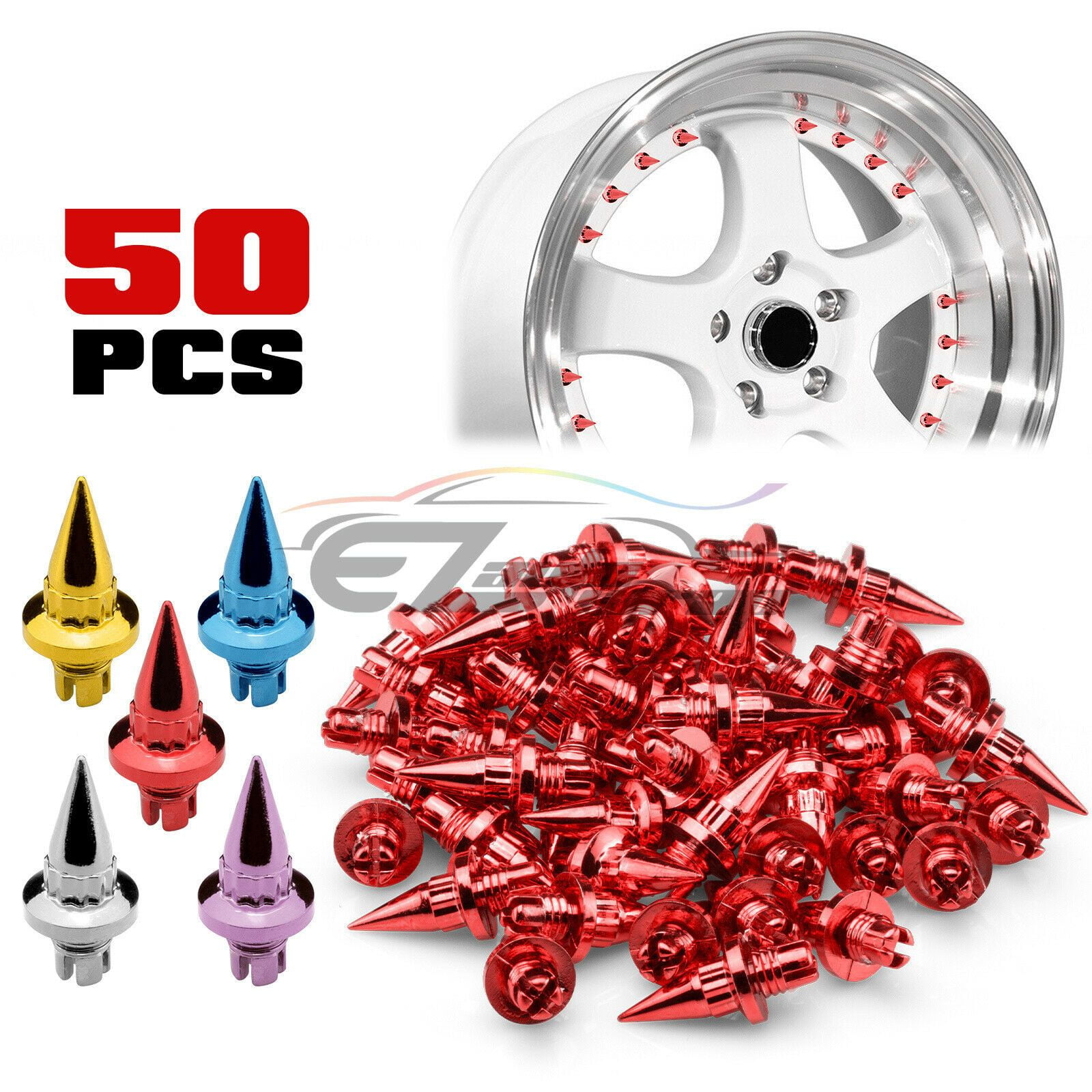 50 PCs Spiked Wheel Rivets For Wheels / Rims JDM Lip PC-WRL01 - Walmart.com