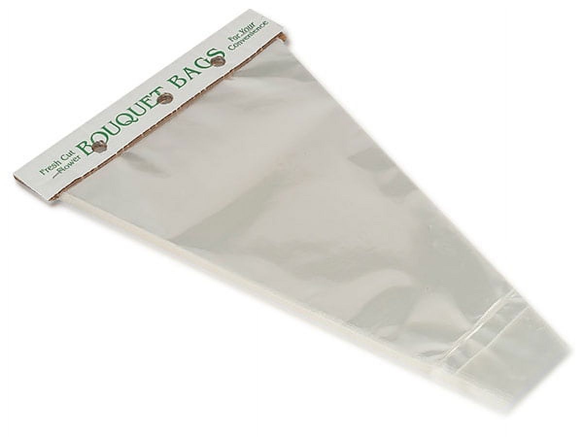 50 PK, Clear Bottom Sealed Bouquet Sleeve, 3 x 13 x 9" For Floral ...