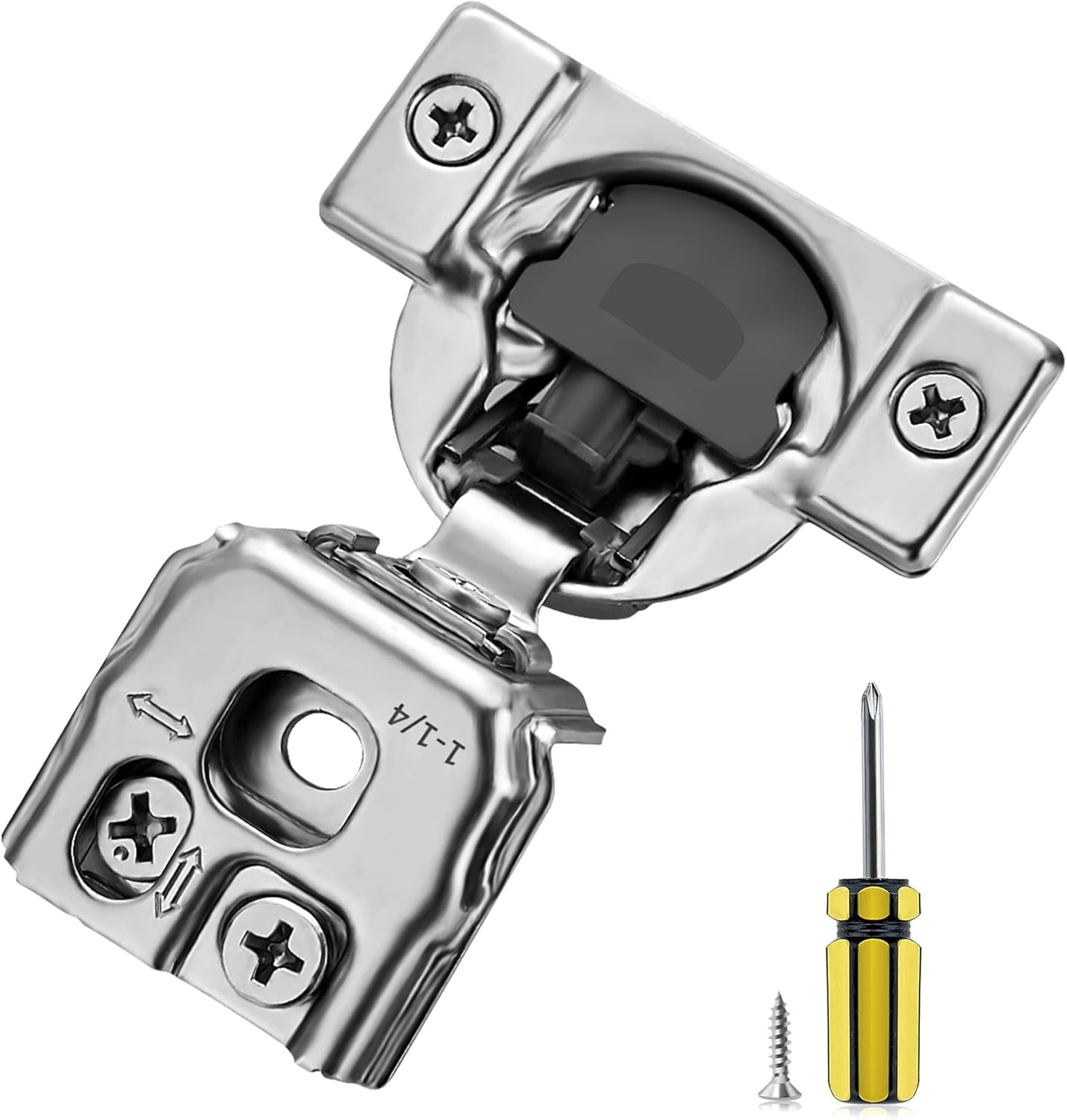 50 Pack 1-1/4 inch Overlay Cabinet Hinges - Soft Close, Hidden Door ...