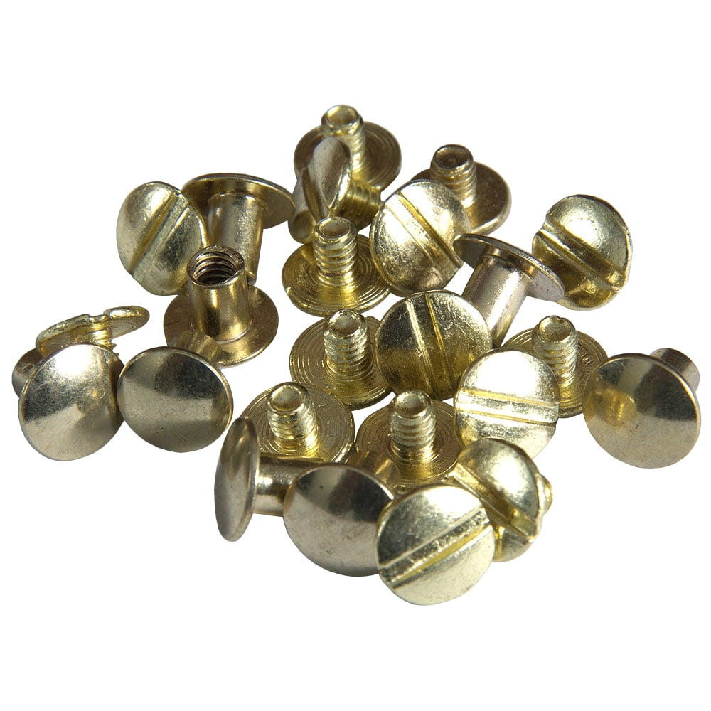 50 Pack 1/4" Hilason Western Horse Saddle Tack Chicago Screw Brass ...