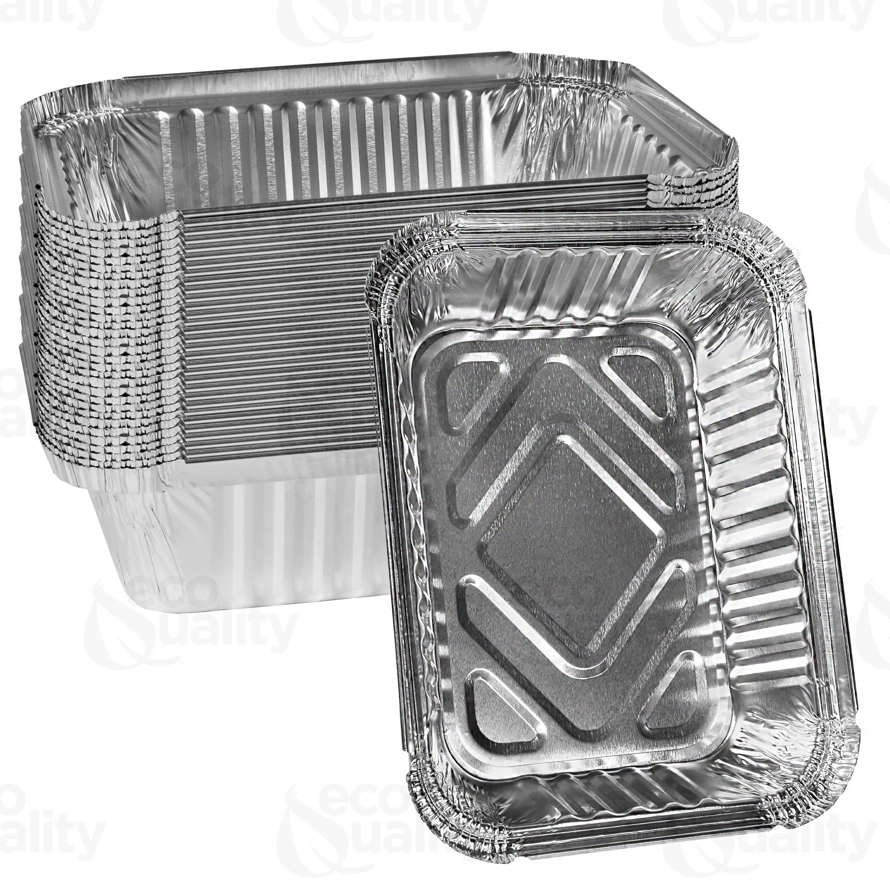 [50 Pack] 1.5 LB Oblong Take Out Foil Baking Pans Deep - 747 Aluminum ...