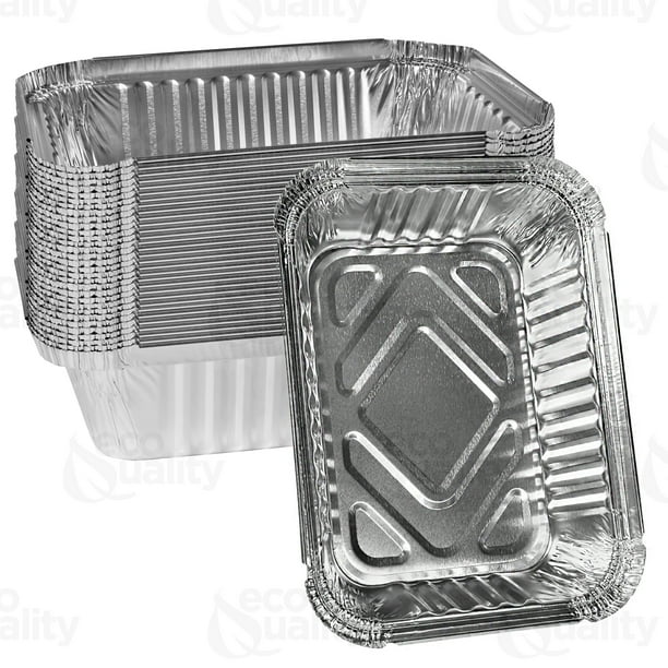 [50 Pack] 1.5 LB Oblong Take Out Foil Baking Pans Deep - 747 Aluminum ...