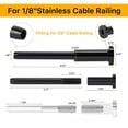 50 Pack 1/8" Black T316 Stainless Steel Invisible Cable Railing Kit ...