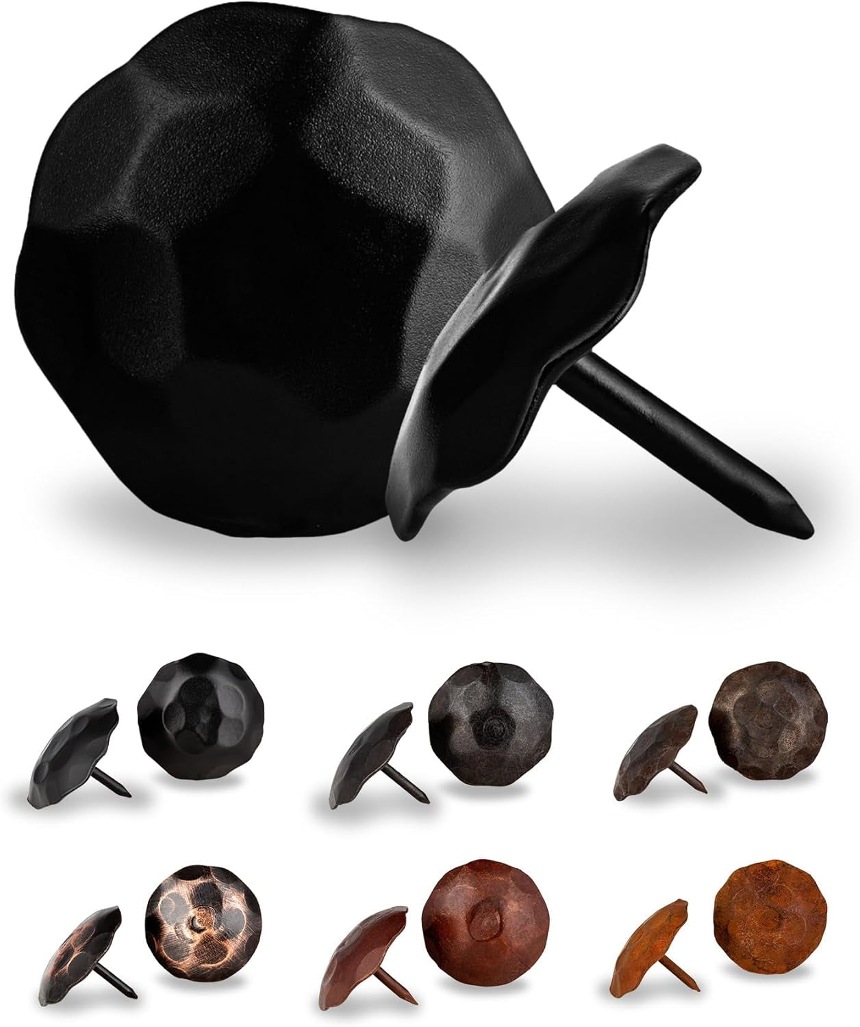 50 Pack 1 Inch Small Round Head Clavos Decorative Nails – Black – Round ...