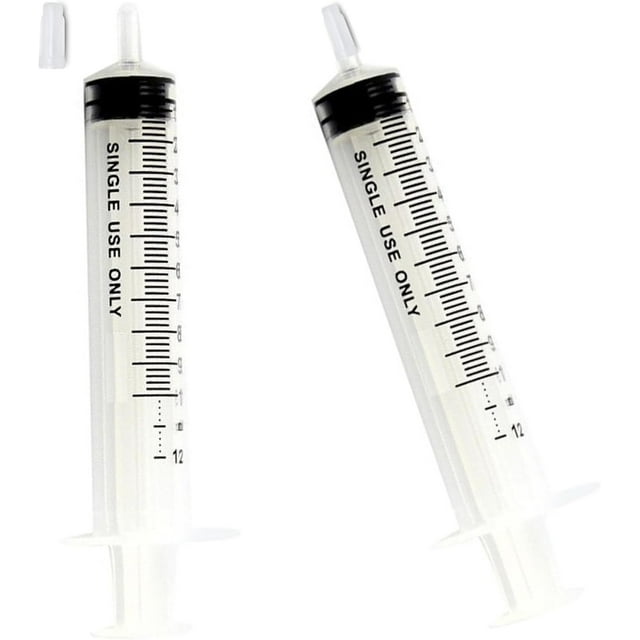 50/Pack 10-12ml Lock-Tip Plastic SyringeDisposable Packed Individually ...