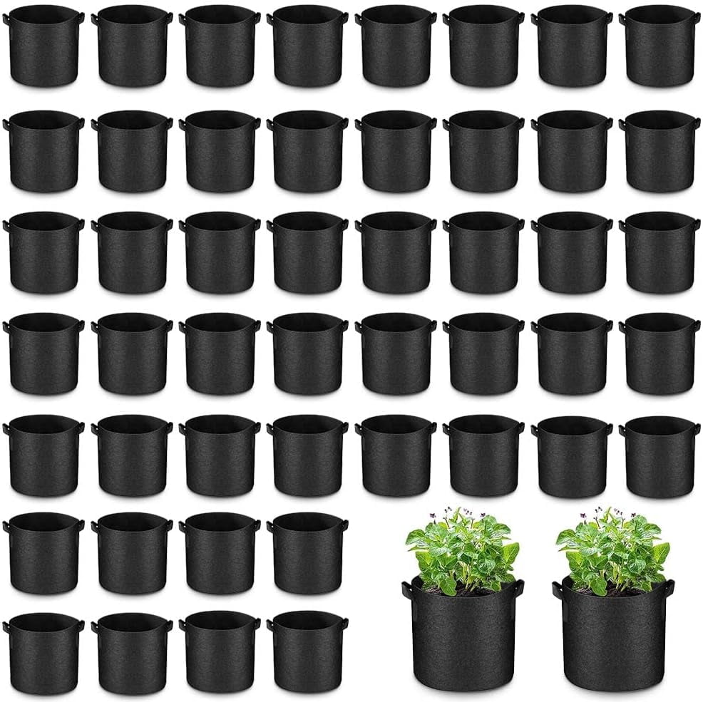 50 Pack 10 Gallon Grow Bags Bulk Heavy Duty Thickened Fabric Pots ...