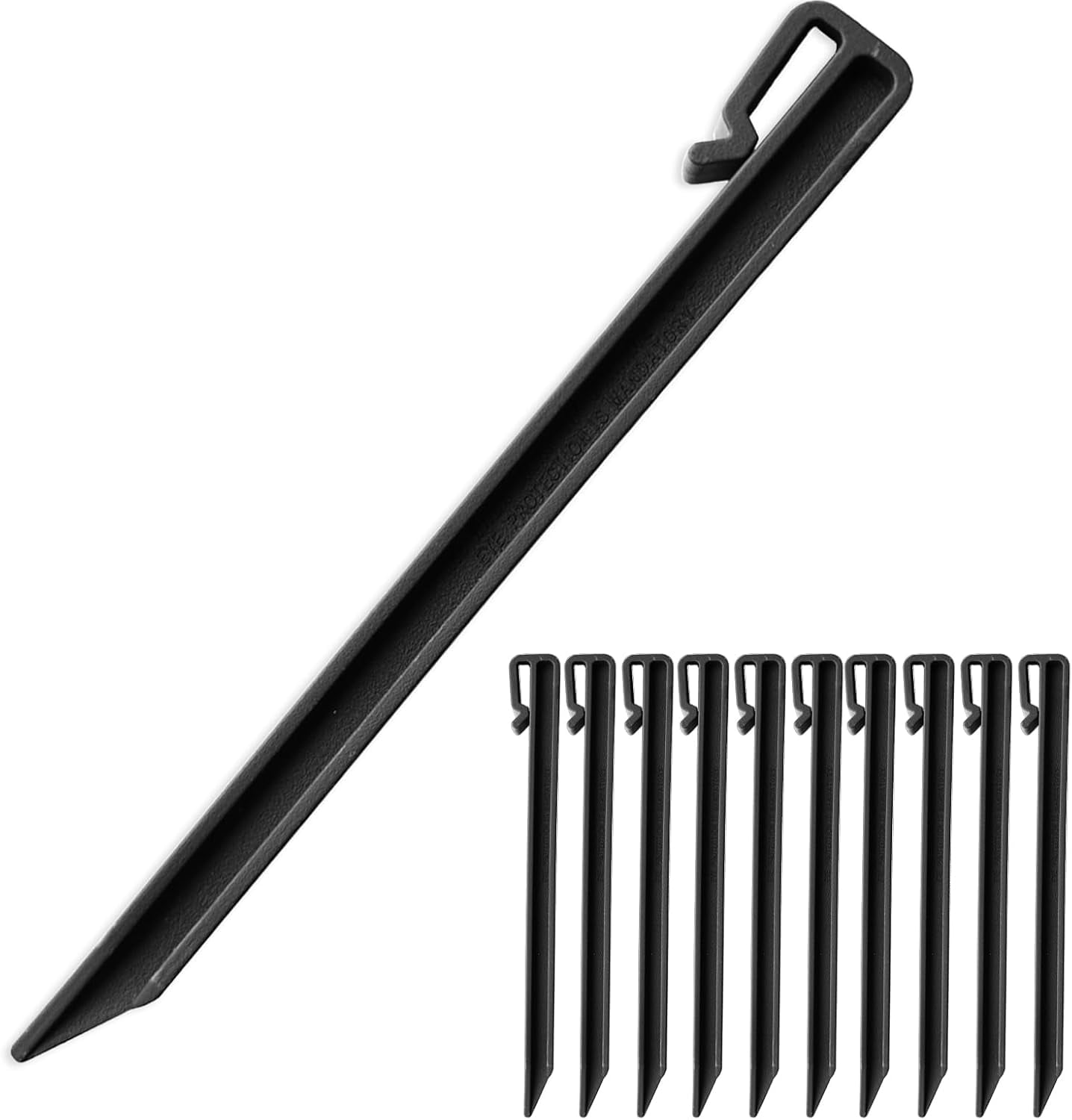50-Pack 10 Inch Plastic Edging Nails Black,Side-Insert Nylon Landscape ...