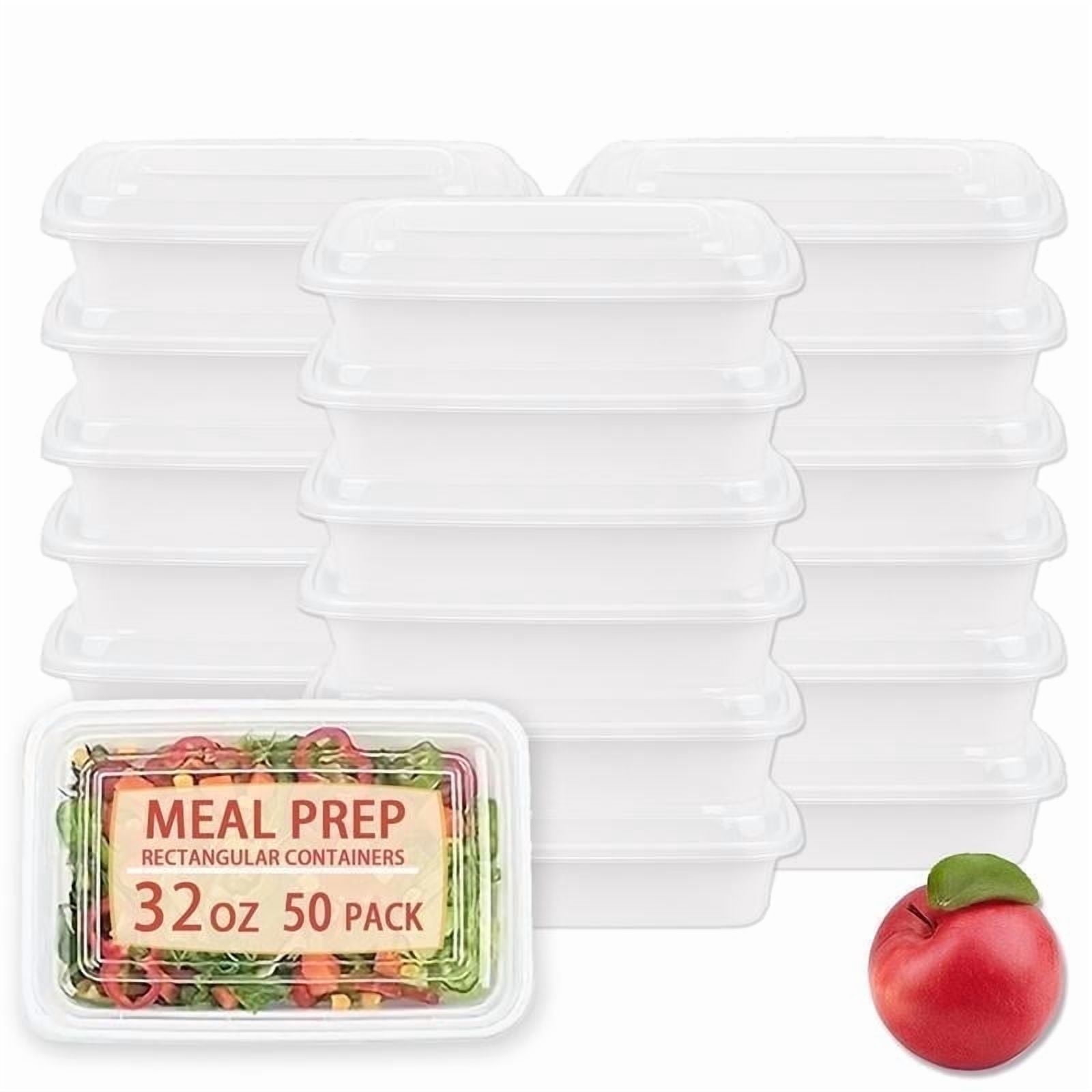 GUANGREEN Meal Prep Containers White, 50 Packs, 32oz Disposable Food ...