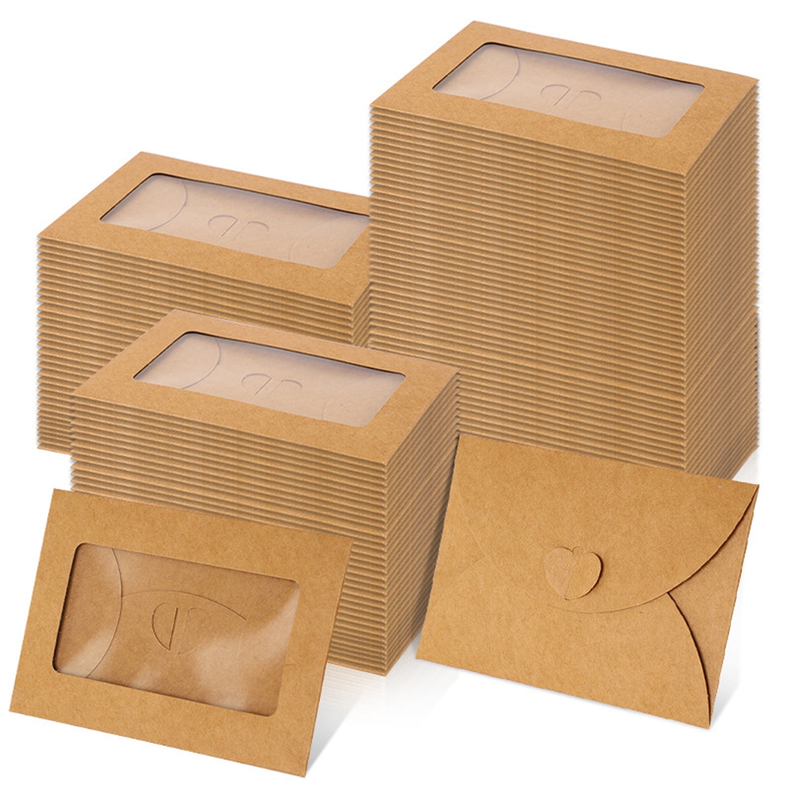 50 Pack 10x7cm Card Envelope with Heart Clasp Paper File Folder File ...