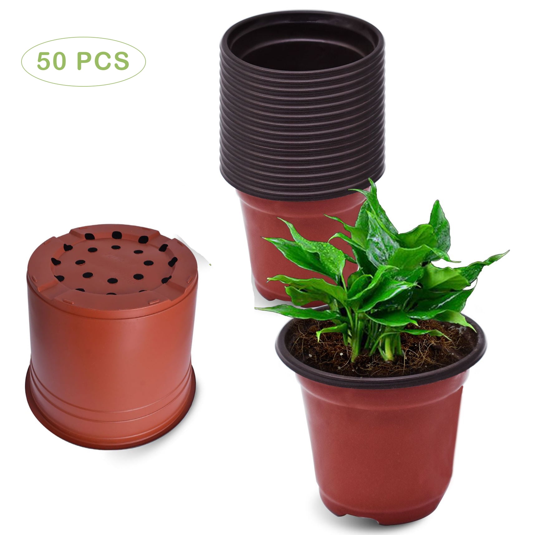 50 Pack 11.6" Plastic Plant Pots Seedling Cups Plant Container Nursery ...