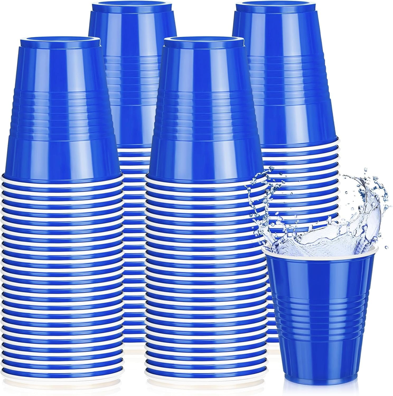 50 Pack 12 oz Plastic Cups Disposable Cups Bulk for Christmas Wedding ...