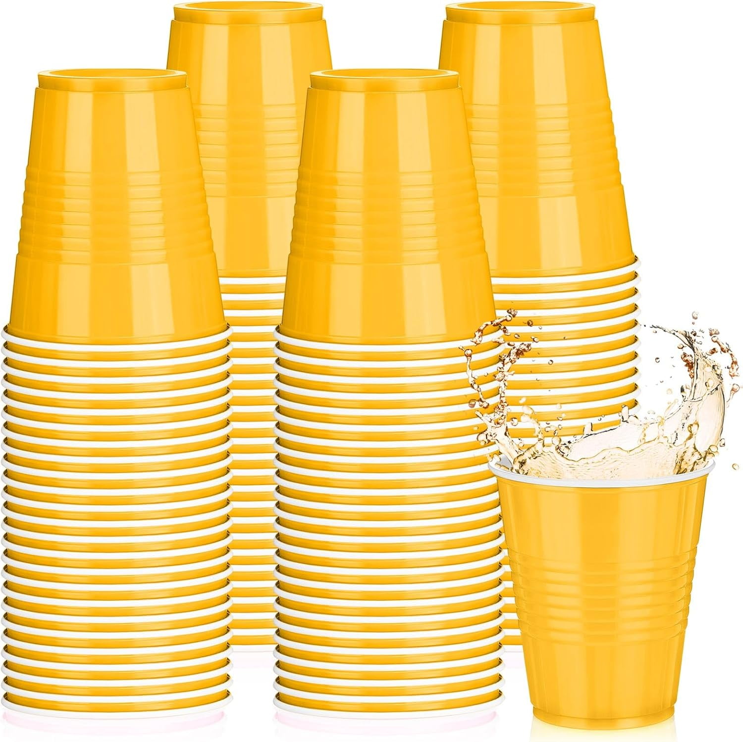 50 Pack 12 oz Plastic Cups Disposable Cups Bulk for Christmas ...