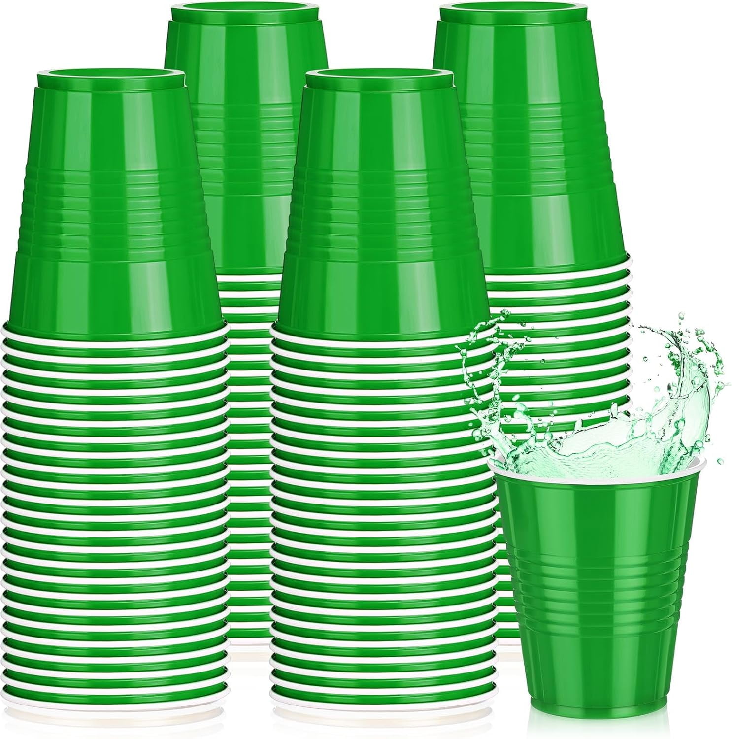 50 Pack 12 oz Plastic Cups Disposable Cups Bulk for Wedding Baby Shower ...