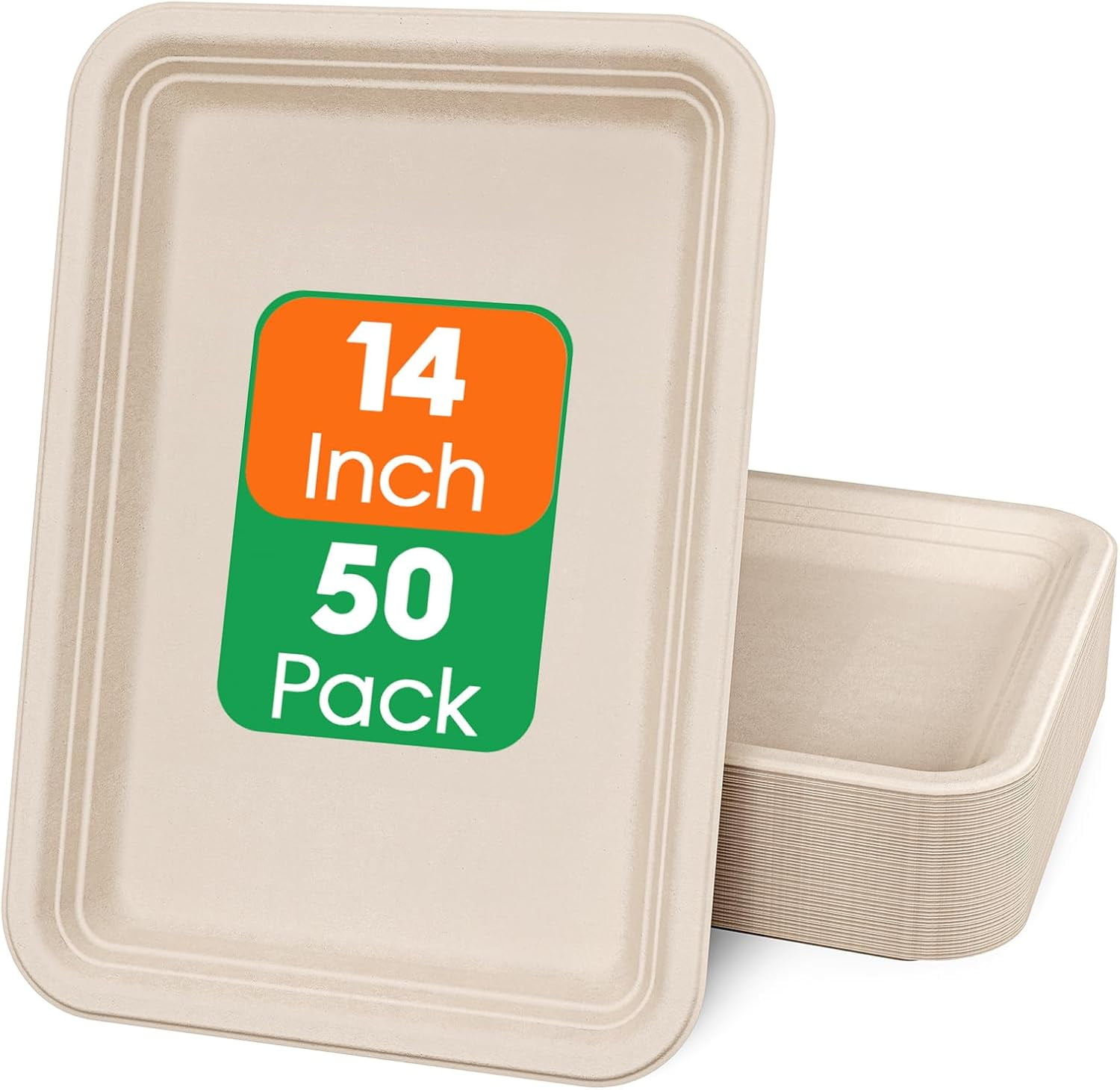 50 Pack 14 Inch Disposable Food Crawfish Trays, Compostable Large Paper ...