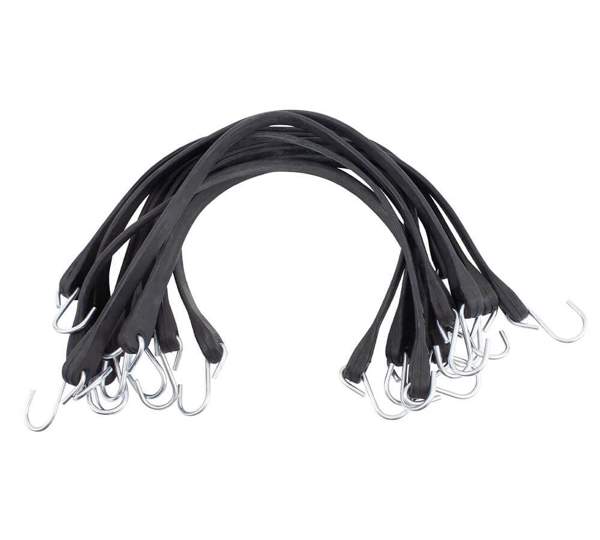 50 Pack 15" Natural Rubber Tarp Bungee Straps Tie Down Cords S Hooks ...