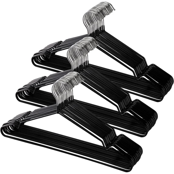 50 Pack 16-Inch Stainless Steel Wire Metal Hangers, Non-Slip Hanger ...