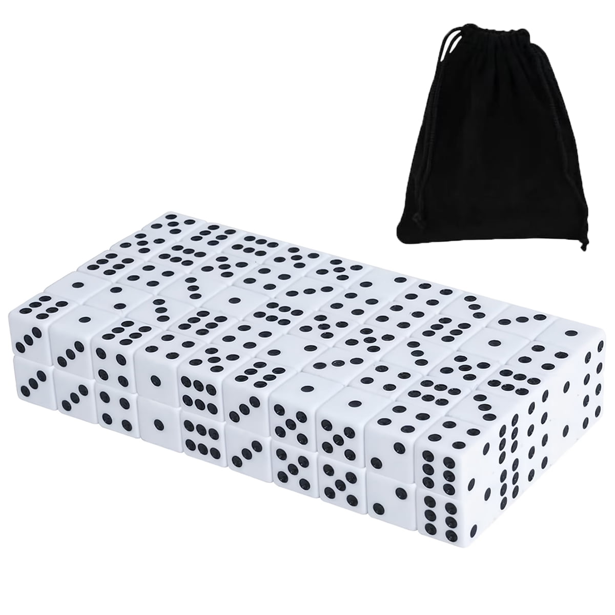 WLGJL White Dice Set 6-Sided 16mm Bulk Pack for Board Games, Casino ...