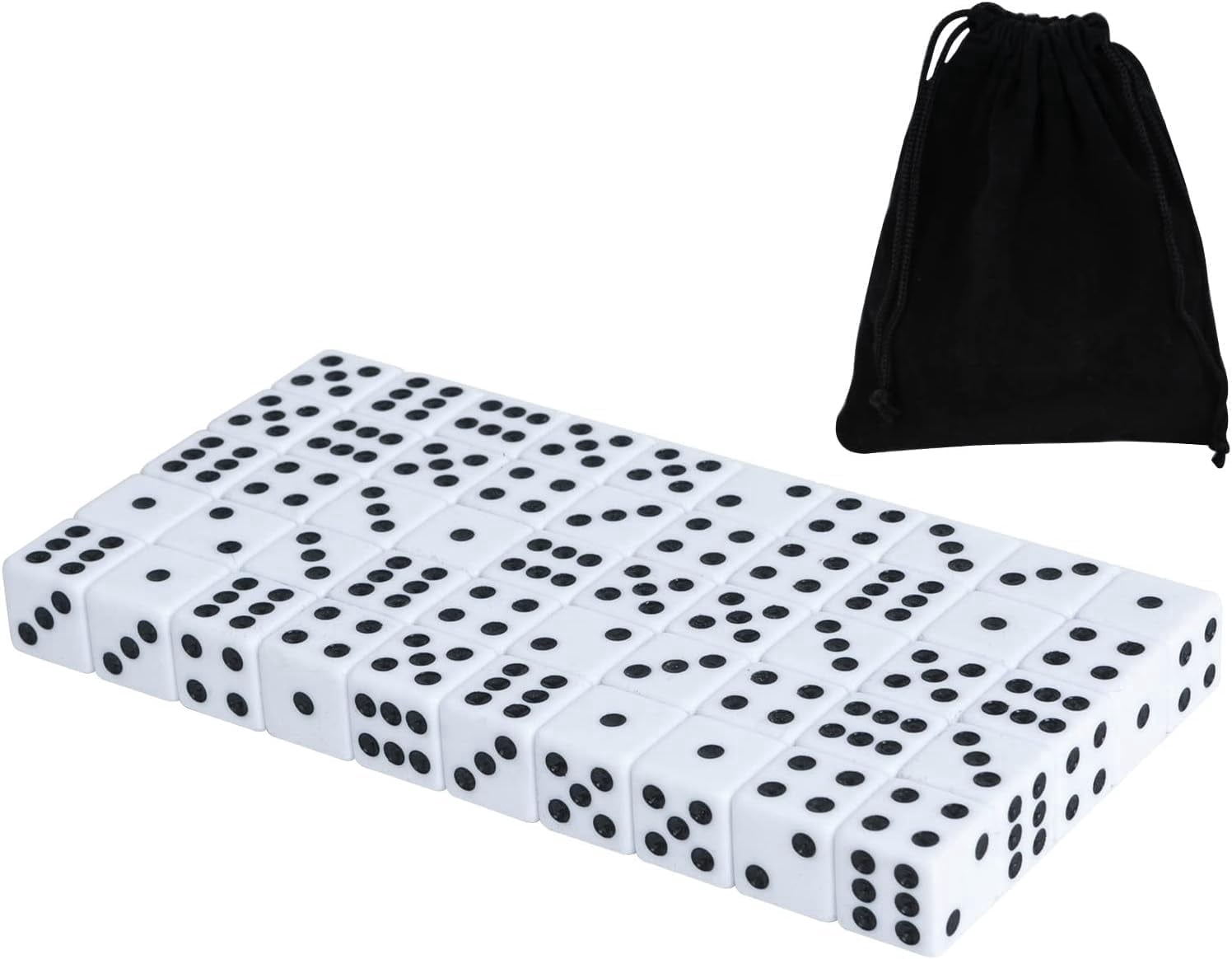 50 Pack 16MM White Dice - Six Sided Standard Opaque White Dice with ...