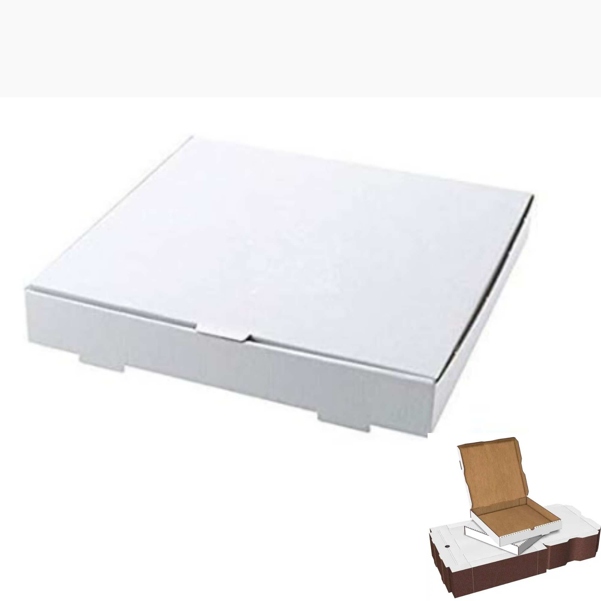 "50 Pack - 18"" x 18"" x 2"" White Corrugated Plain Pizza/Bakery Box ...