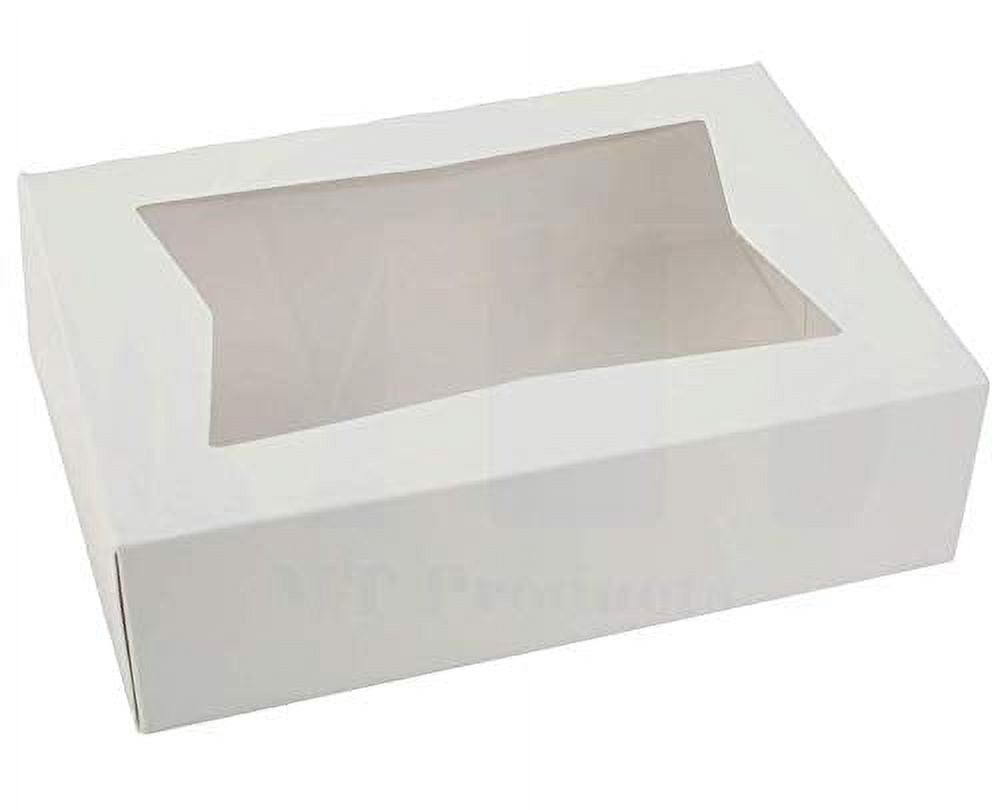 lowpricesupply, 50-Pack White Bakery Boxes with Window, 19 x 14 x 6 1/2 ...