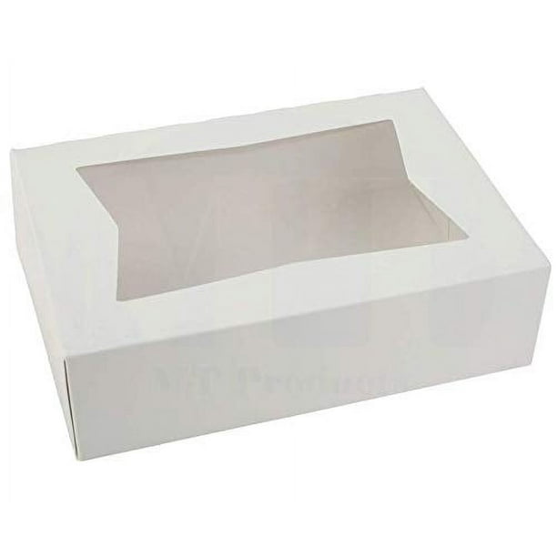 (50-Pack) 19" x 14" x 6 1/2" White Half Sheet Cake/Bakery Box with ...