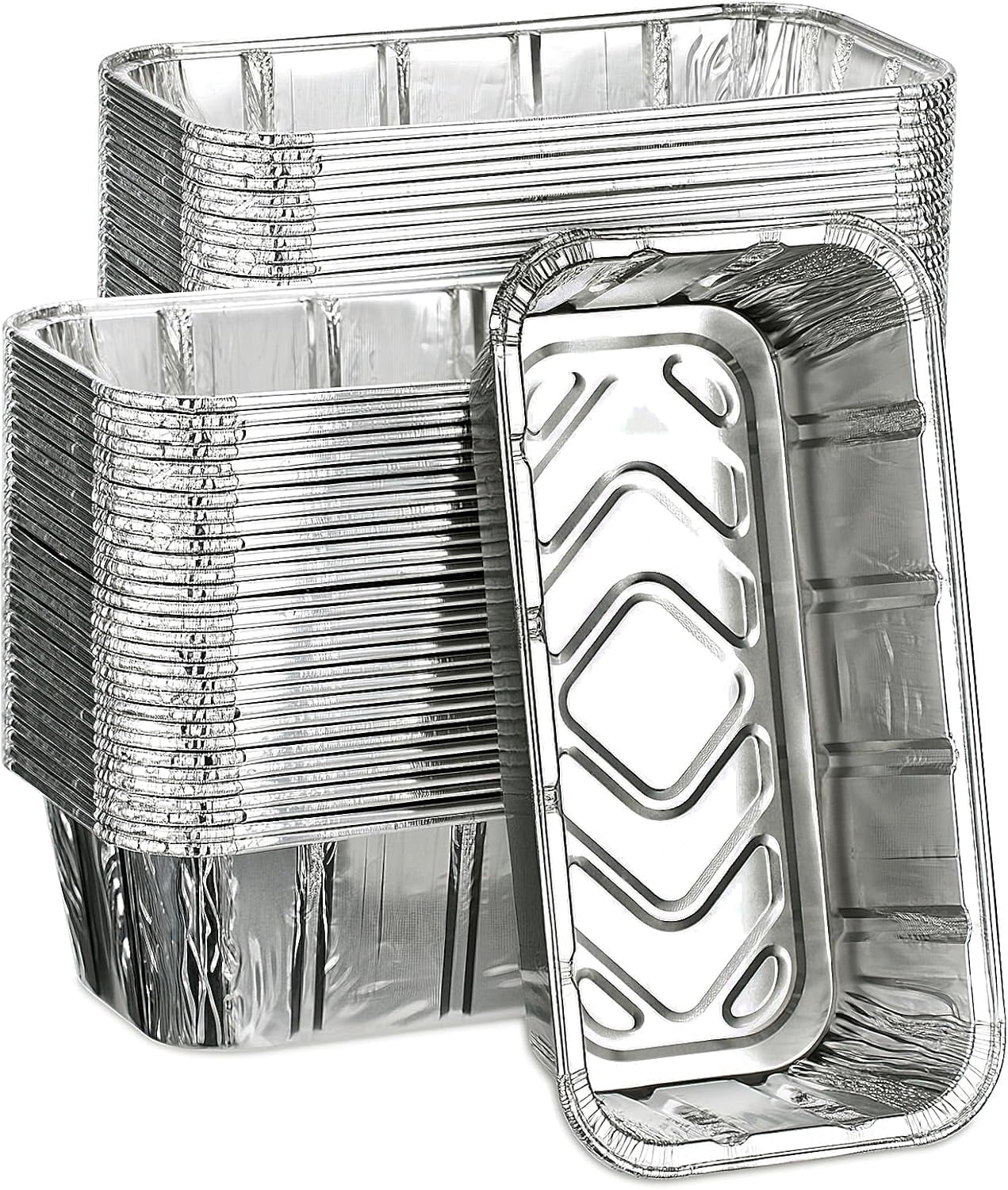 50 Pack 1Lb Mini Loaf Pans, 6” x 3.5” x 2” Foil Disposable Loaf Pans ...