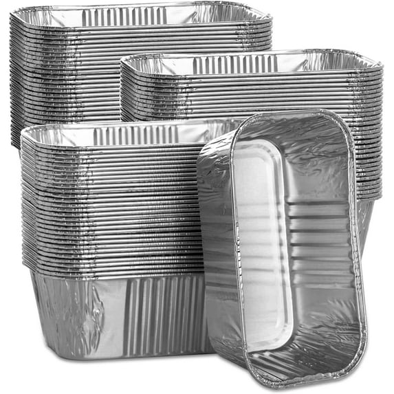 50 Pack 1Lb Mini Loaf Pans, 6” x 3.5” x 2” Foil Disposable Loaf Pans ...