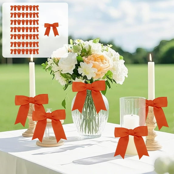 50-Pack 2.3cm Wide Polyester Ribbon Bows | Handmade Gift Box ...