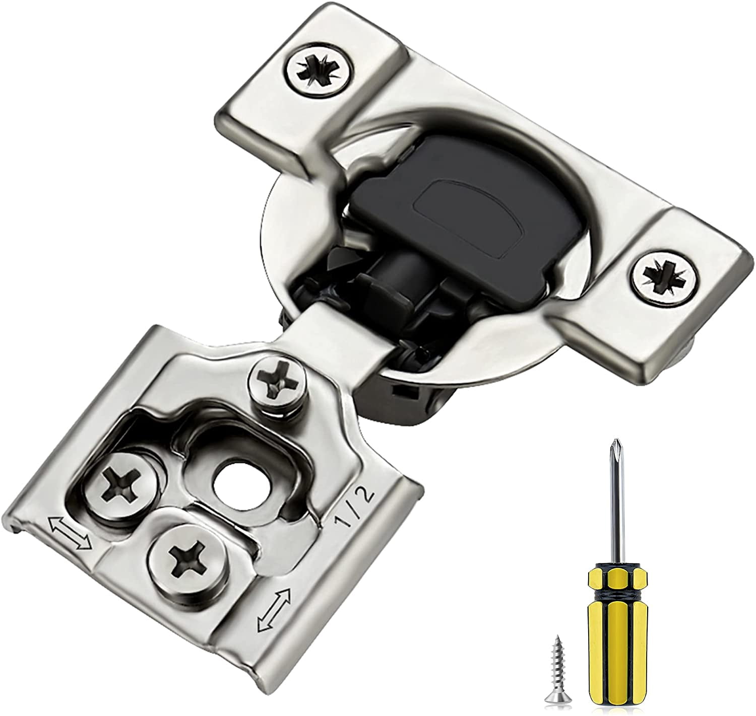 50 Pack 25 Pair 1/2 inch Overlay Soft Close Kitchen Cabinet Hinges ...