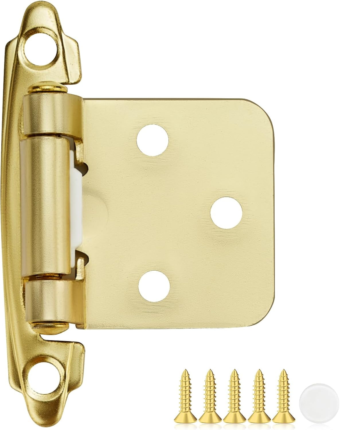 50 Pack 25 Pair Gold Cabinet Hinges - 1/2 inch Overlay Kitchen Hinges ...