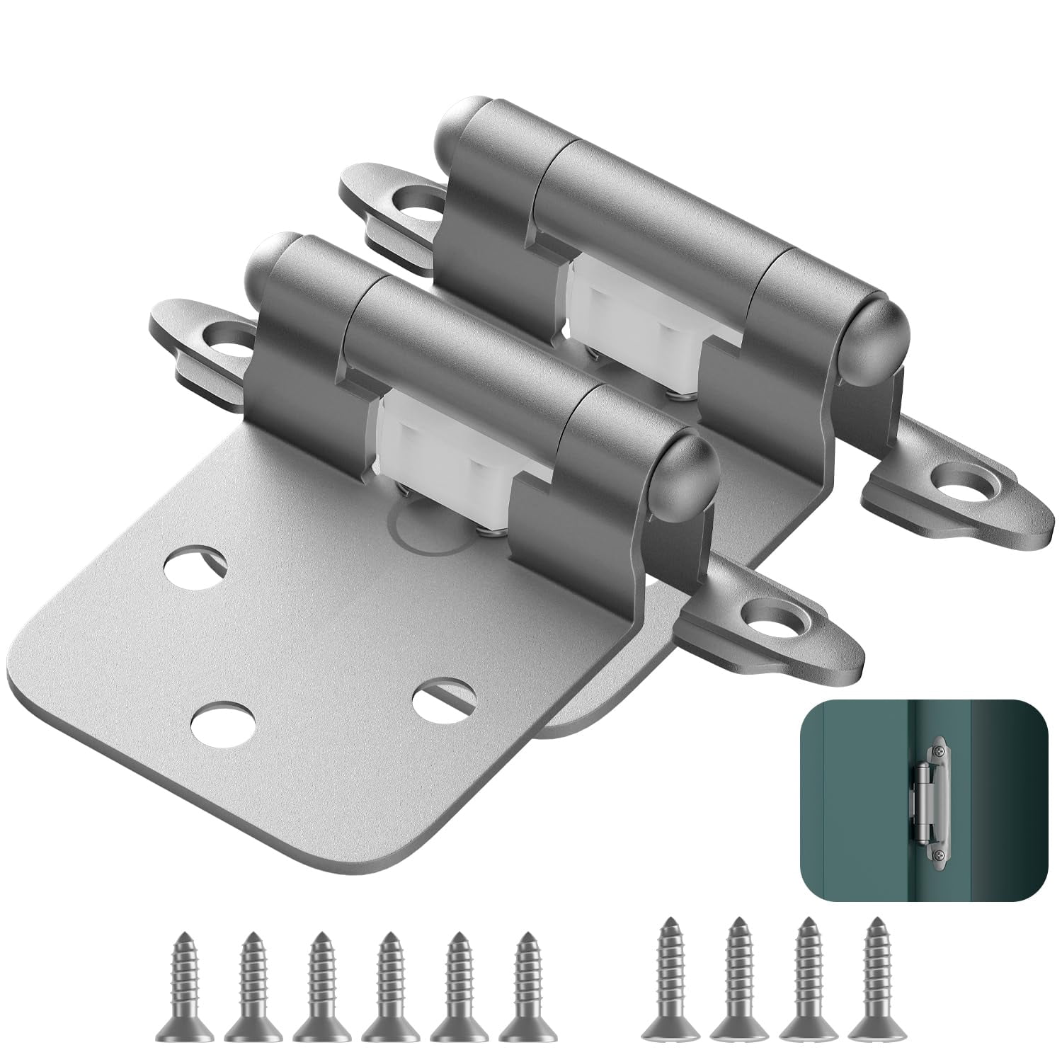 50 Pack 25 Pair Self Closing Cabinet Hinges for Face Mount Kitchen ...