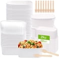 50 Pack 29 oz Paper Food Containers with Lids, Meal Prep Containers ...