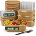 50 Pack 29Oz Disposable Meal Prep Containers With Lids - Microwave and ...