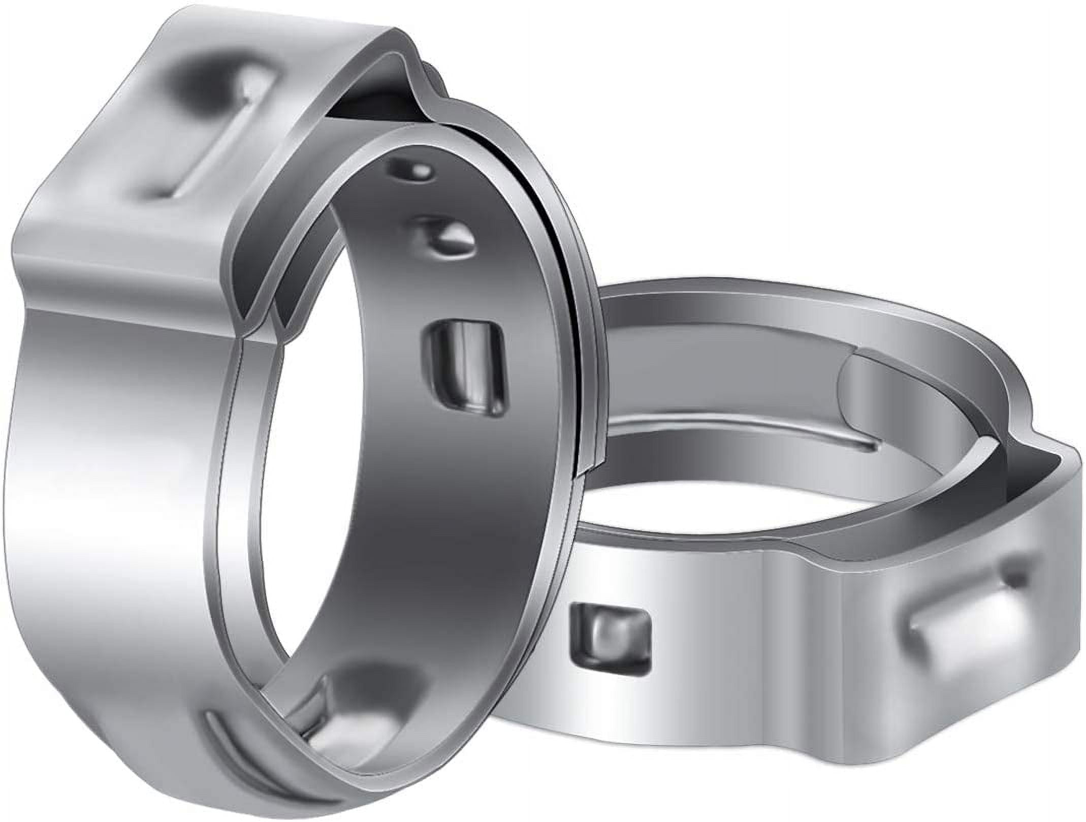 50 Pack 3/8 Inch PEX Cinch Clamps, Stainless Steel Cinch Crimp Rings ...