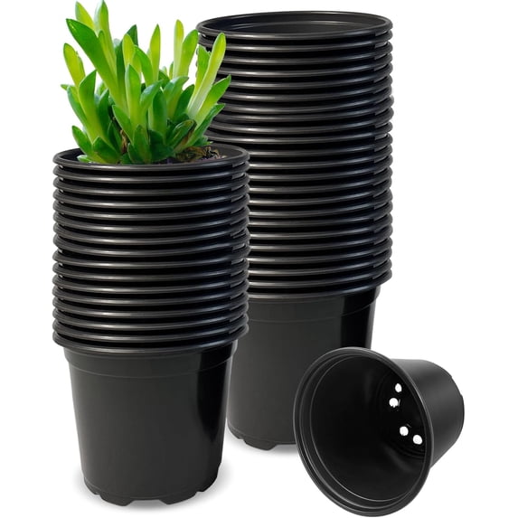 50 Pack 3 Inch Nursery Pots with Drainage Holes, Small Plastic Plant ...