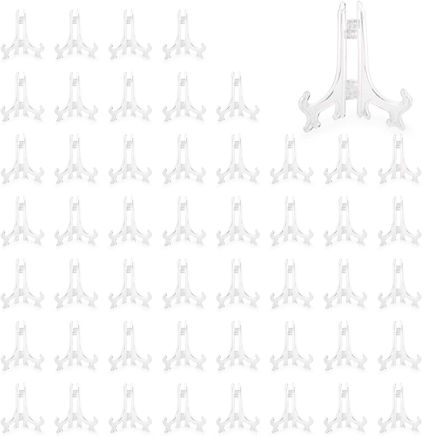 50 Pack 3 Inches Tall Mini Plastic Easel Stands for Small Picture ...