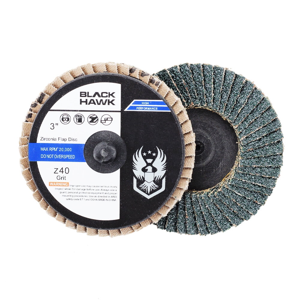 50 Pack - 3" Mini Flap Discs 40 Grit Quick Change Sanding Roloc Style ...
