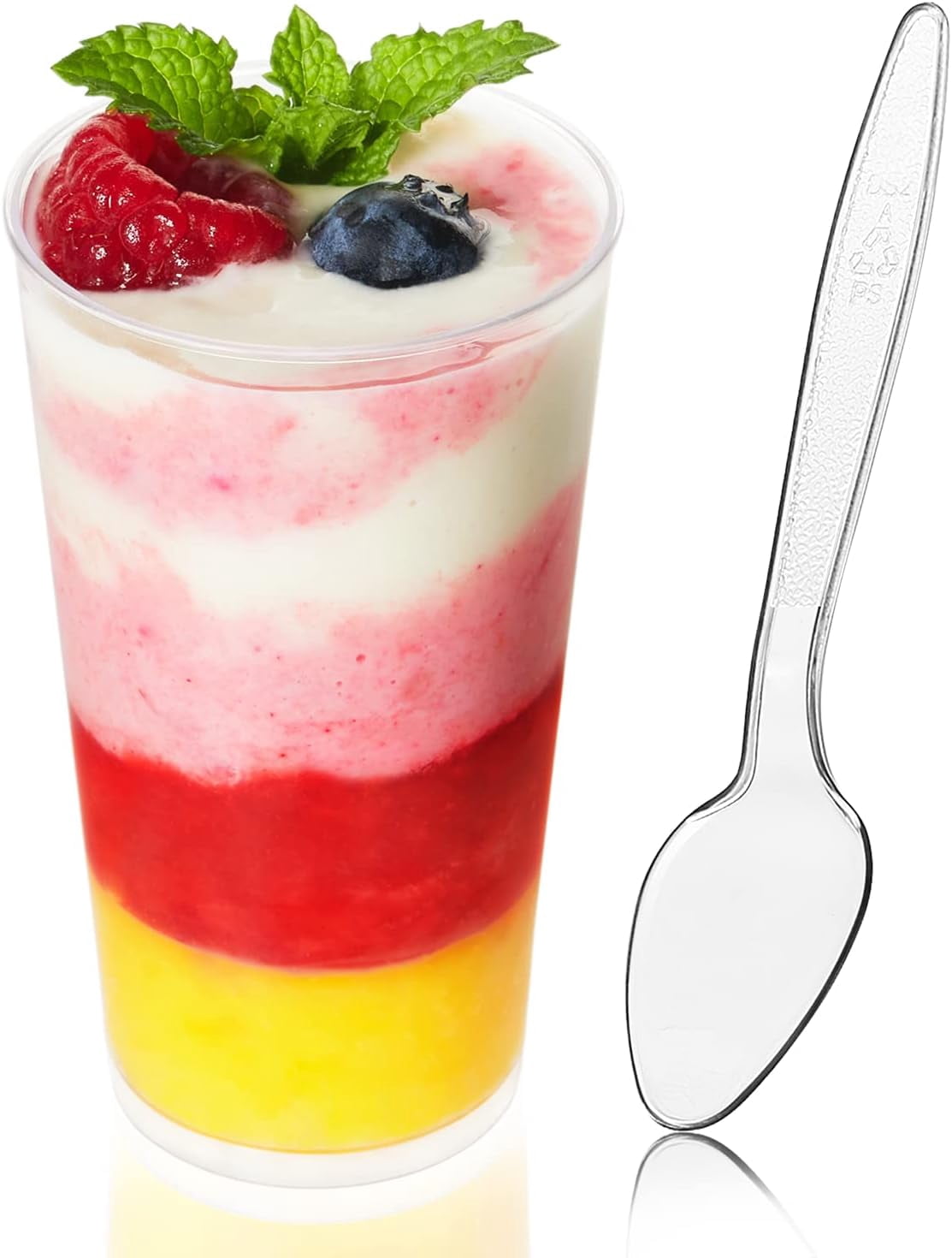 **50 pack 3 oz dessert cups with spoons, mini shooter cups for desserts ...