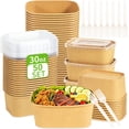 50-Pack 30oz Disposable Meal Prep Containers with Lids and Forks ...