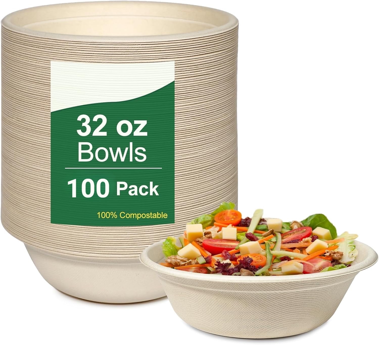 Pony Packaging 32oz Paper Bowls, Durable and Disposable Bowls for Hot ...
