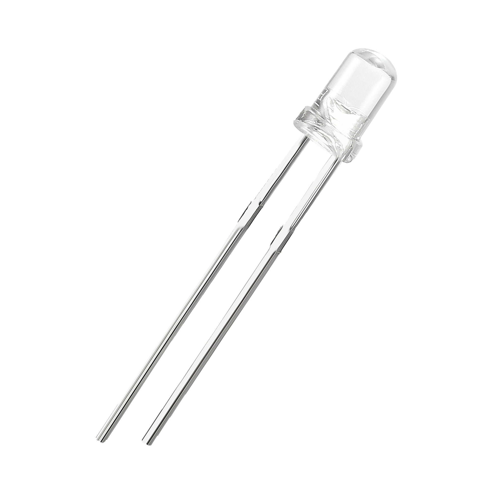 Uxcell 3mm 395nm Light Emitting Diode DC 3.2V 20mA Clear Round Purple ...