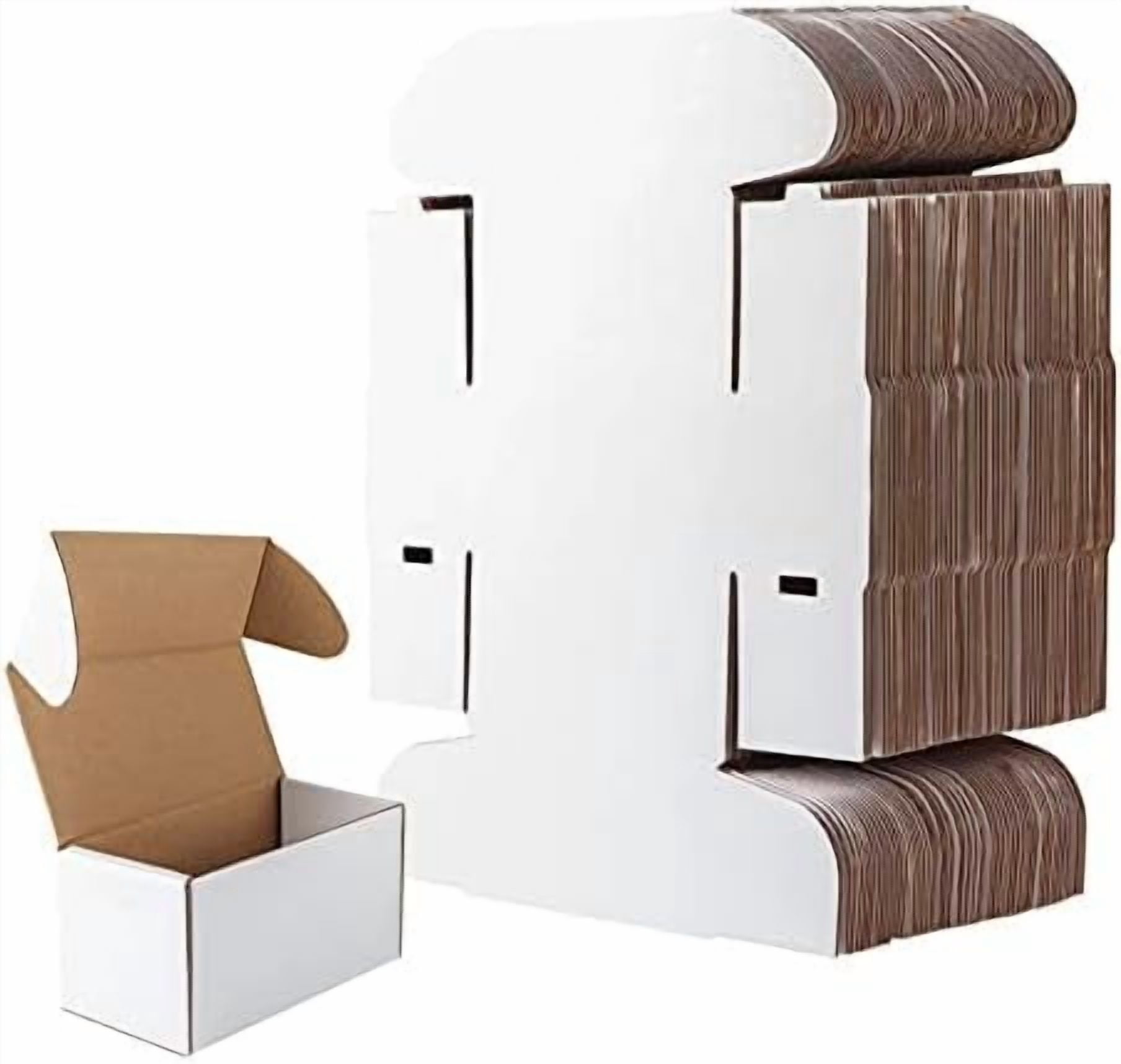 50 Pack 4.6x2.2x2.2 Inches Small Shipping Boxes White Corrugated ...