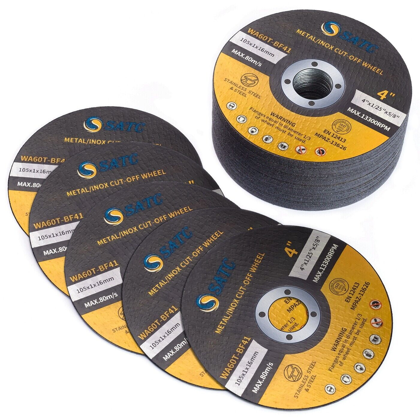 50 Pack 4 inch Metal Cut Off Wheels with 5/8" Arbor For Grinder Cutting ...