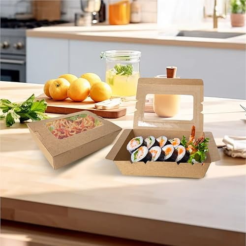 50 Pack 40 OZ Take Out Food Containers, Disposable Cardboard Lunch Meal ...